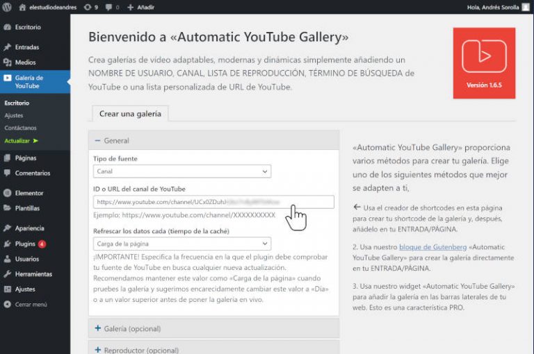 Como obtener la API Key de YouTube - El Estudio de Andrés | Diseño Web ...