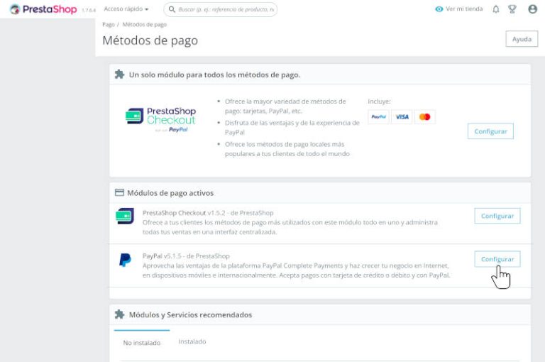 Como configurar PayPal en Prestashop - El Estudio de Andrés