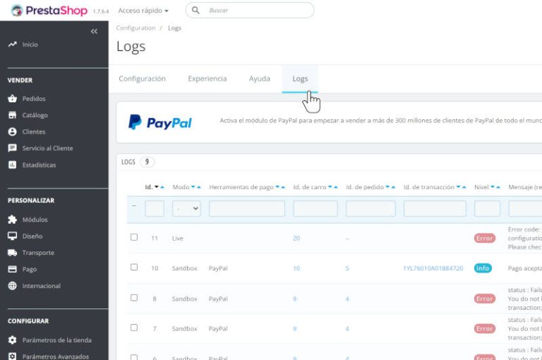 Como configurar PayPal en Prestashop - El Estudio de Andrés